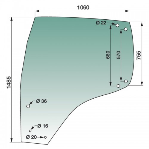 STEKLO KABINE NEW HOLLAND CASE VRATA LEV